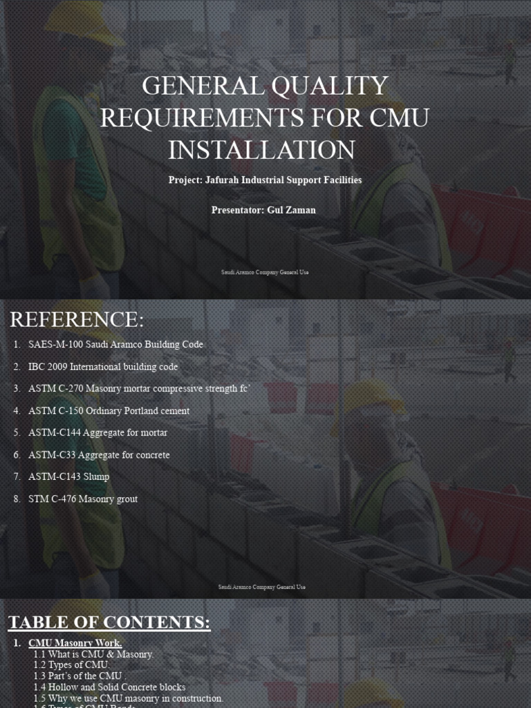 Quality Rquirements During The Installation of Cmu Block | PDF ...