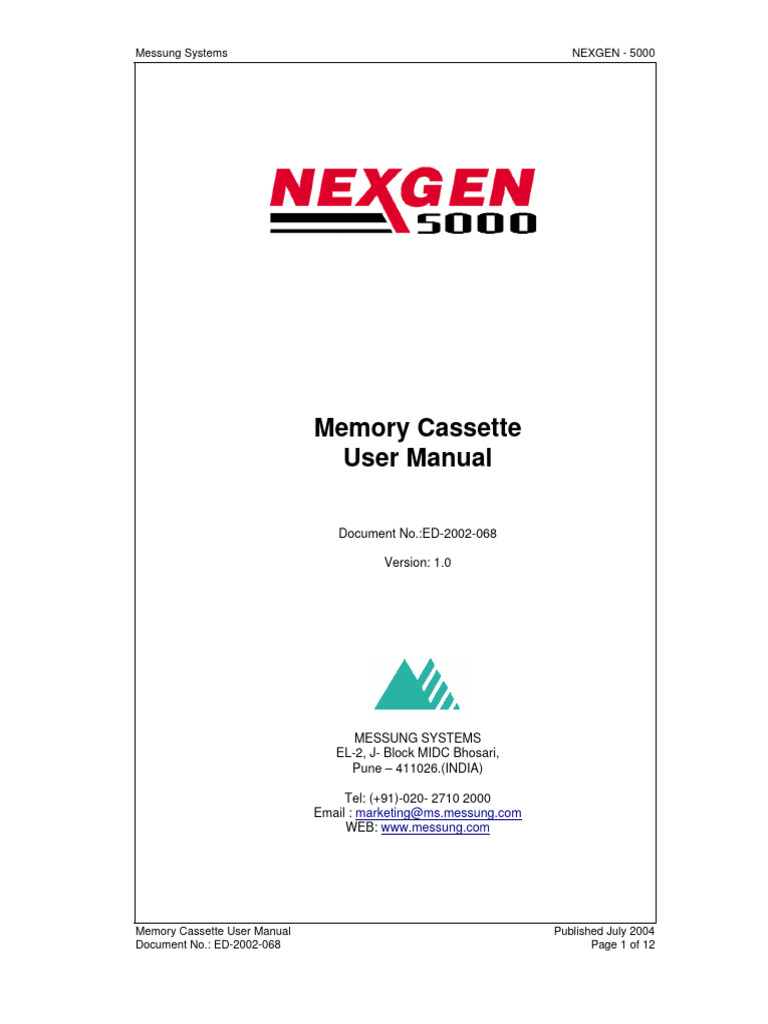 ED-2002-068 Memory Cassette User Manual | PDF | Personal Computers ...