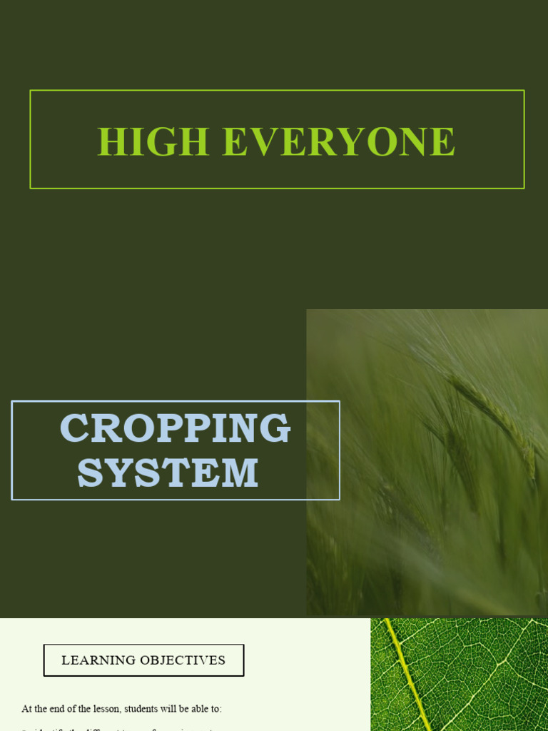 Understanding Cropping Systems in Agriculture | PDF | Crops | Agriculture