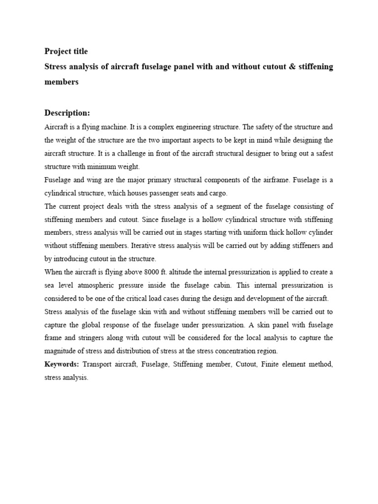 Project-Fuselage Panel Stress-Excel College Team (AutoRecovered) | PDF ...