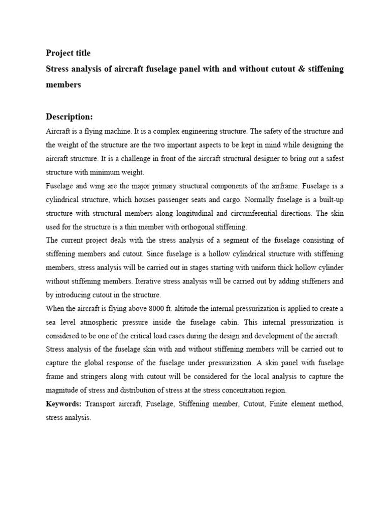Project-Fuselage Panel Stress-Excel College Team | PDF | Computers