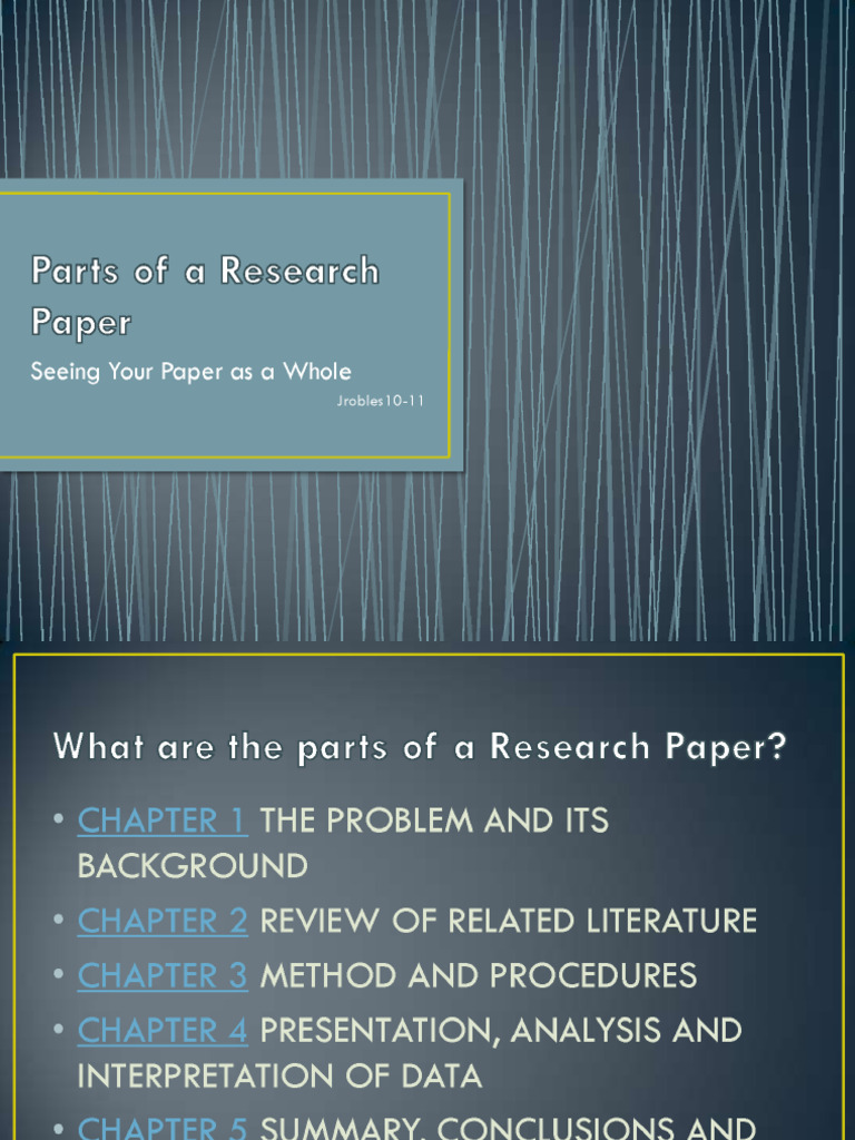 Parts of Research | PDF