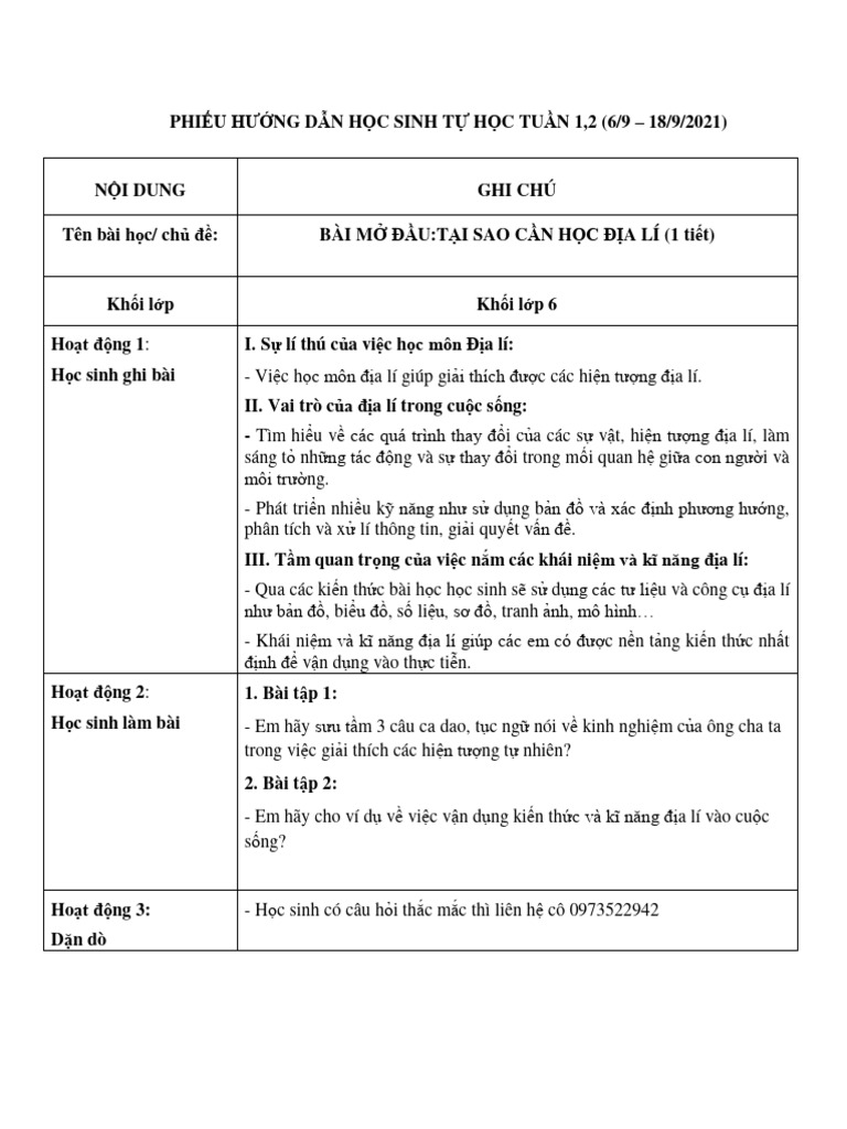 Dia Ly k6 - 11920218427 | PDF