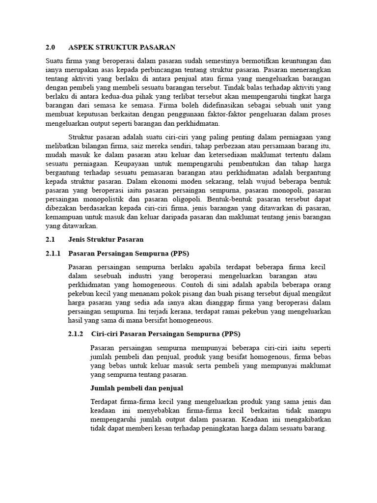 GMGF Aspek Struktur Pasaran | PDF