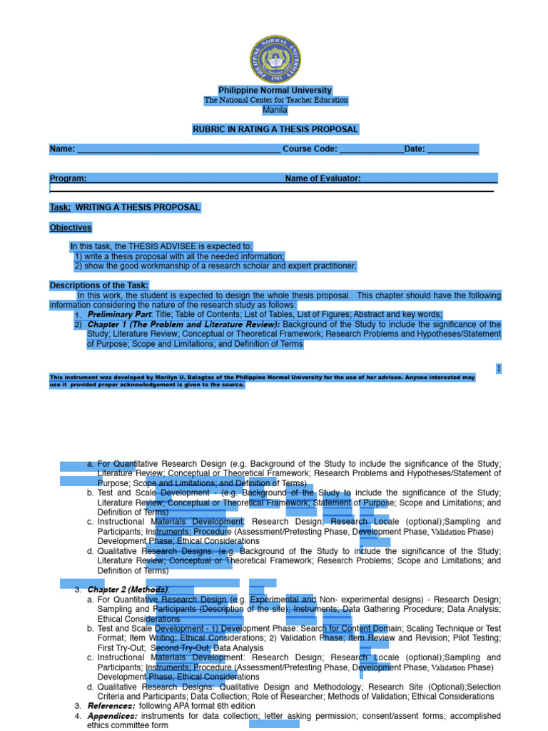 Guide To Thesis Advisee | PDF | Qualitative Research | Rubric (Academic)