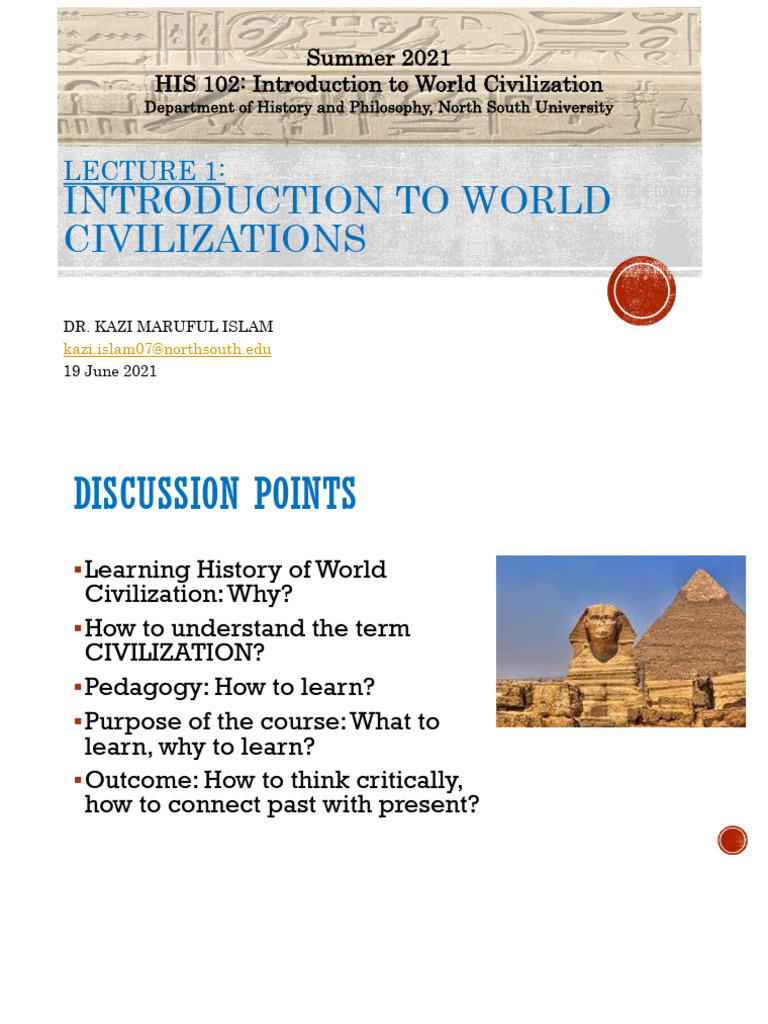 Lecture 1 World Civilization Summer 2021 NSU | PDF | Civilization ...