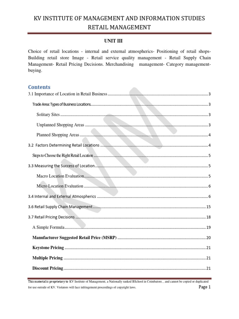 RM Unit - 3 | PDF | Retail | Pricing
