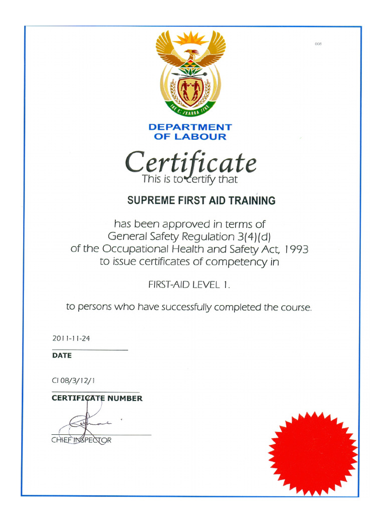 DoL Certificate | PDF