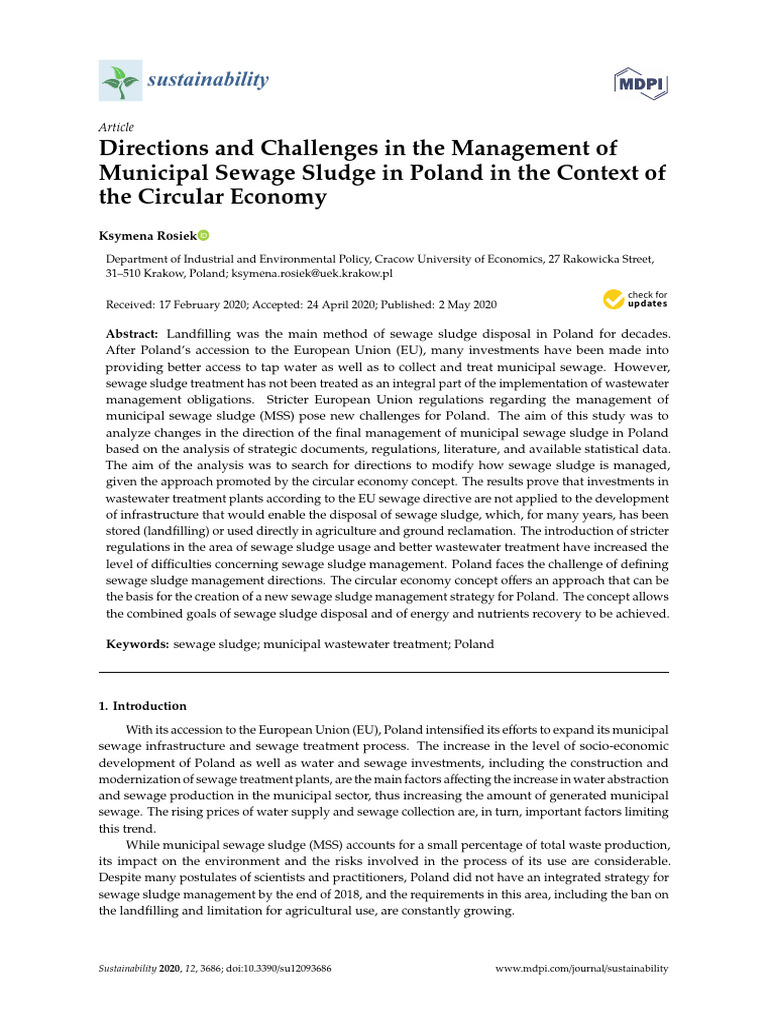 Directions and Challenges in the Management Of | PDF | Sewage Treatment ...