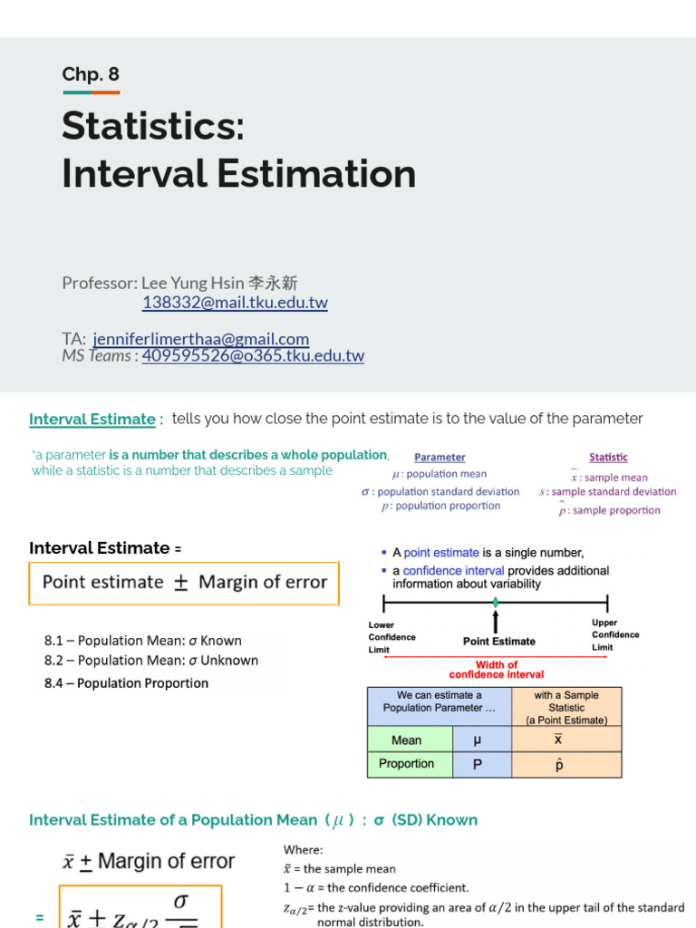 Statistics Chp8-2 | PDF | Sample Size Determination | Standard Deviation