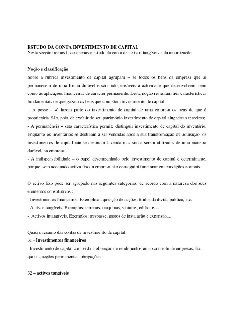 Iscam Activos Tangiveis e Intangiveis | PDF | Investimentos | Comércio