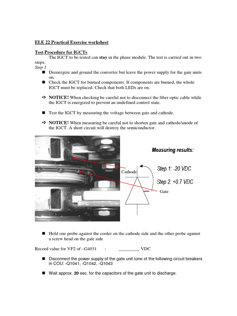 ACS6000 ABB - Test Procedure of Phase Module | PDF | Power Supply | Anode