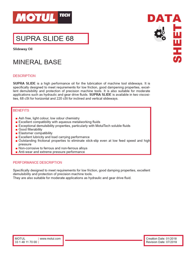 Supra Slide 68 Slideway Oil Overview | PDF | Viscosity | Mechanical ...