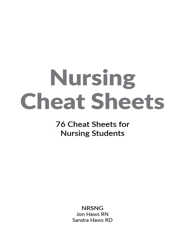 Nursing Cheat Sheets | PDF | Blood Pressure | Heart