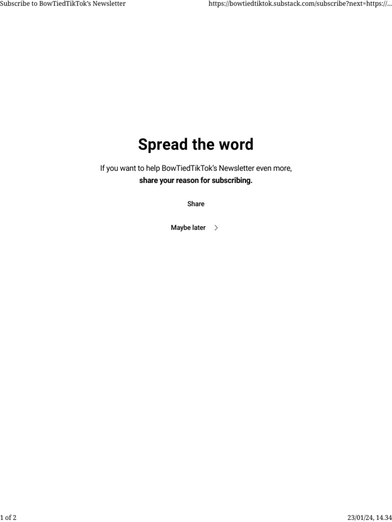 Subscribe To BowTiedTikTok's Newsletter | PDF | Social Science