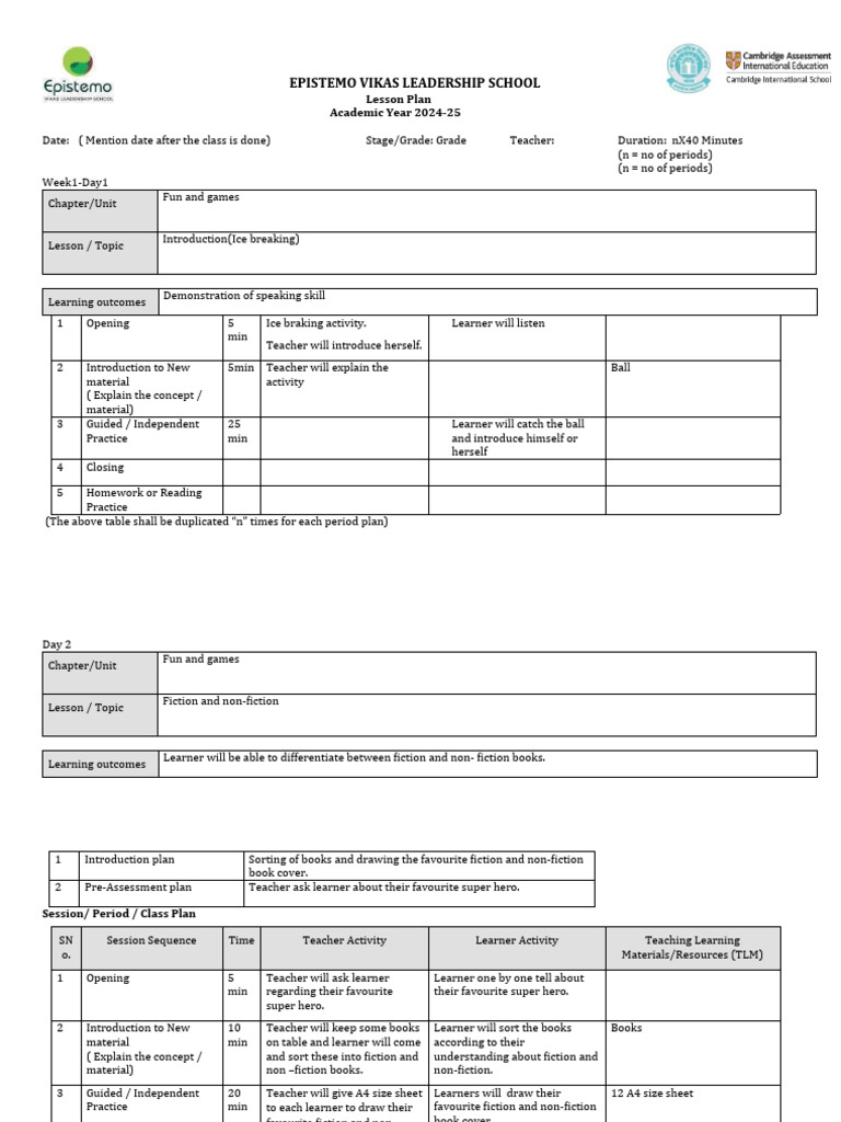 English - Grade 2-Lesson Plan | PDF | Learning | Behavior Modification