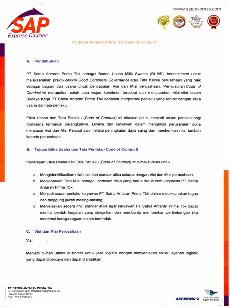 Code of Conduct SAP Express | PDF