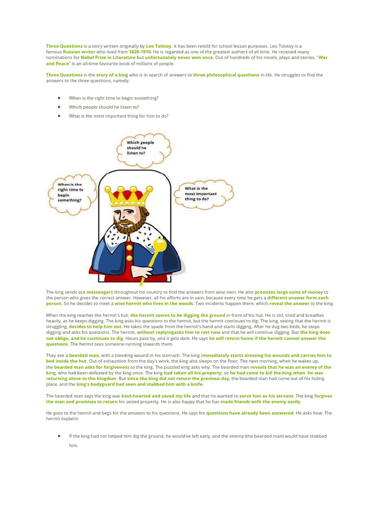 Three Questions | PDF