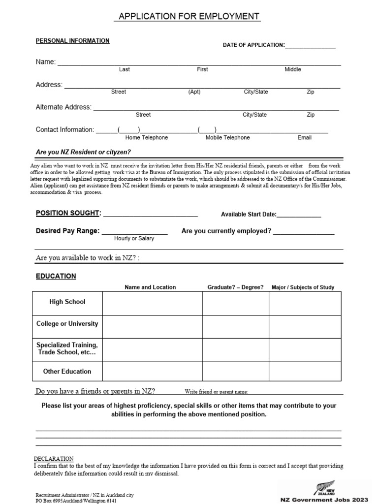 Application For Employment | PDF