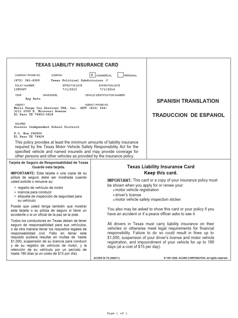 Insurance Card Template 04 | PDF