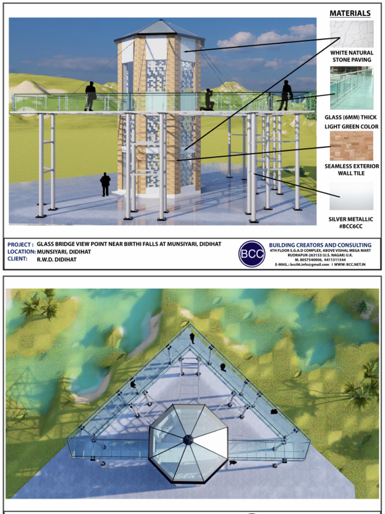 Construction of Glass Bridge Near Birthi Falls at Munsiyari Didihat | PDF