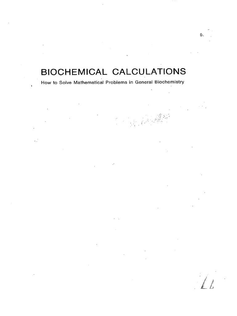 Biochemical Calculations - Irwin H.segel, 2nd Ed | PDF