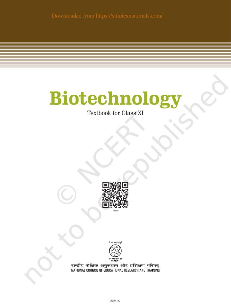 NCERT Books For Class 11 Biotechnology | PDF | Biotechnology ...