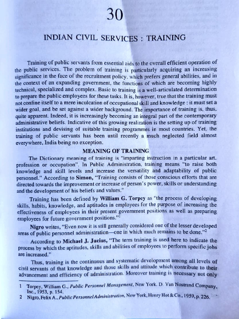 Civil Services, Training | PDF