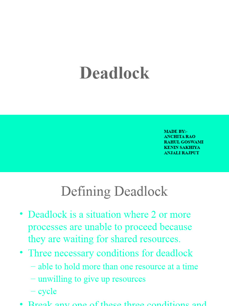 Deadlock Pdf Concurrency Computer Science