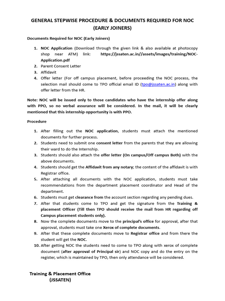 Process & Documents Required For NOC | PDF | Business | Finance & Money ...