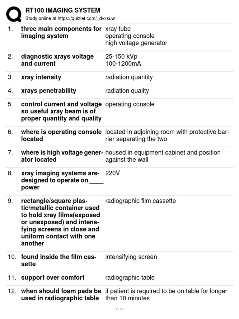X-Ray Imaging System Components | PDF | Vacuum Tube | Electric Motor