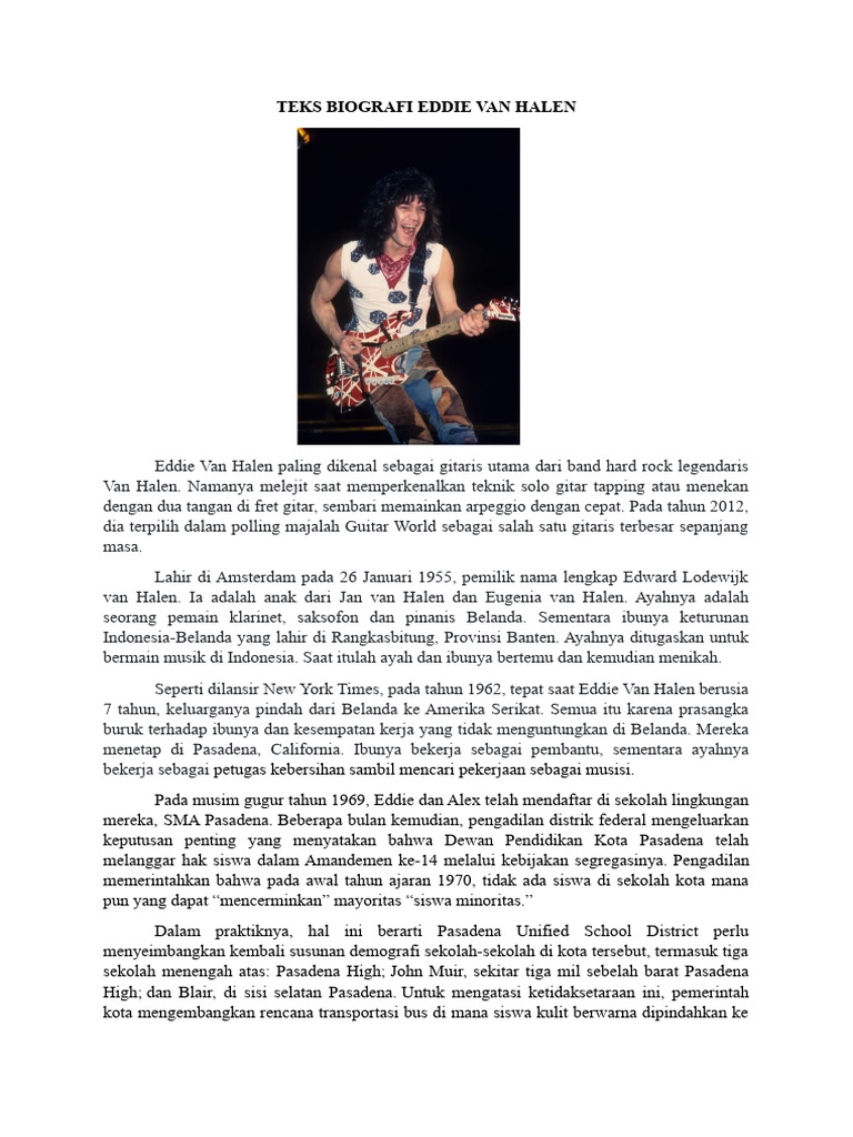 Teks Biografi Eddie Van Halen | PDF