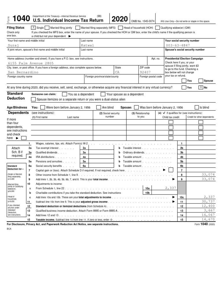 2020 IRS Form 1040 Instructions | PDF | Social Security (United States ...