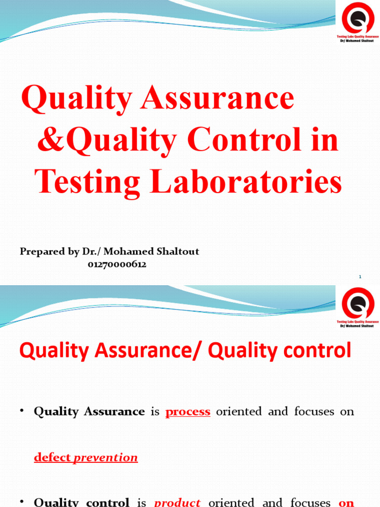 Quality Assurance &quality Control in Testing Laboratories: Prepared by ...