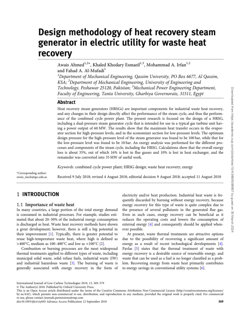 HRSG Design | PDF | Waste | Heat Transfer