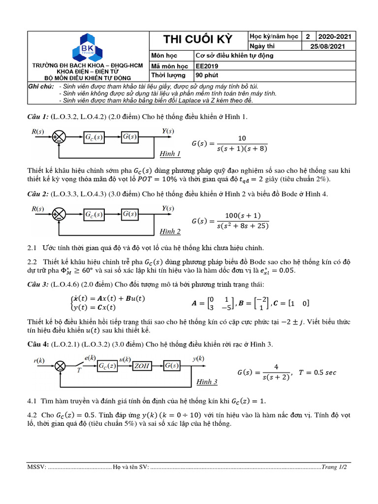 De Thi - CSTD - HK2 - 2021fg | PDF