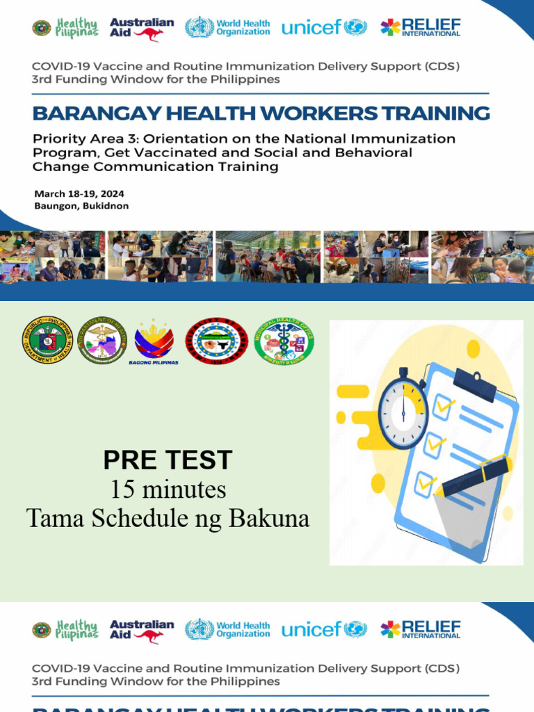 Presentation Cds Priority 3 Get Vaccinated BHW New Manual SBCC | PDF