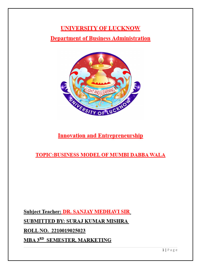 Mumbai Dabbawala Business Model Explained | PDF | Business