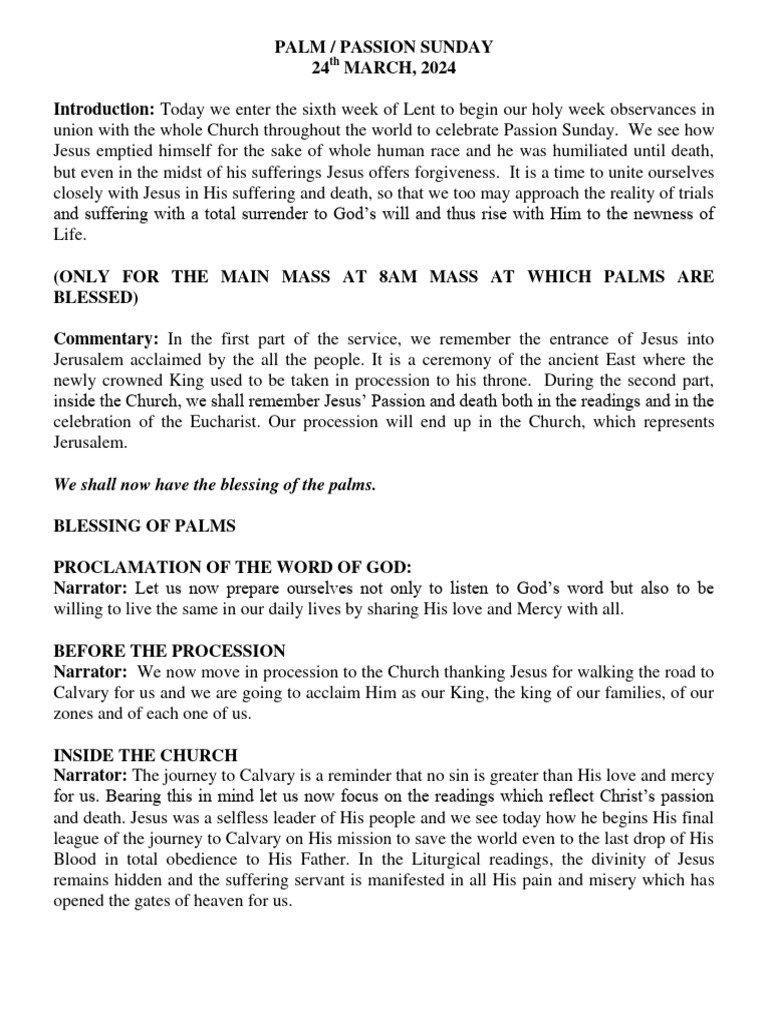Palm Sunday | PDF | Prayer | Jesus