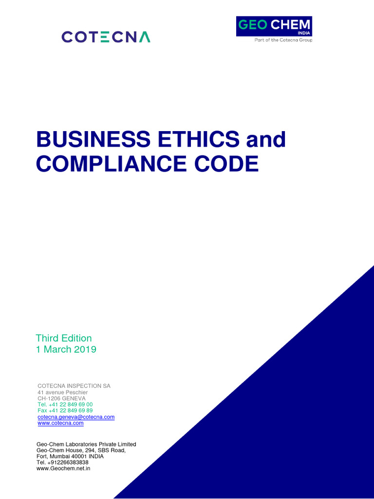 Cotecna BECC Revised Aprroved PDF | PDF | Business Ethics | Regulatory Compliance