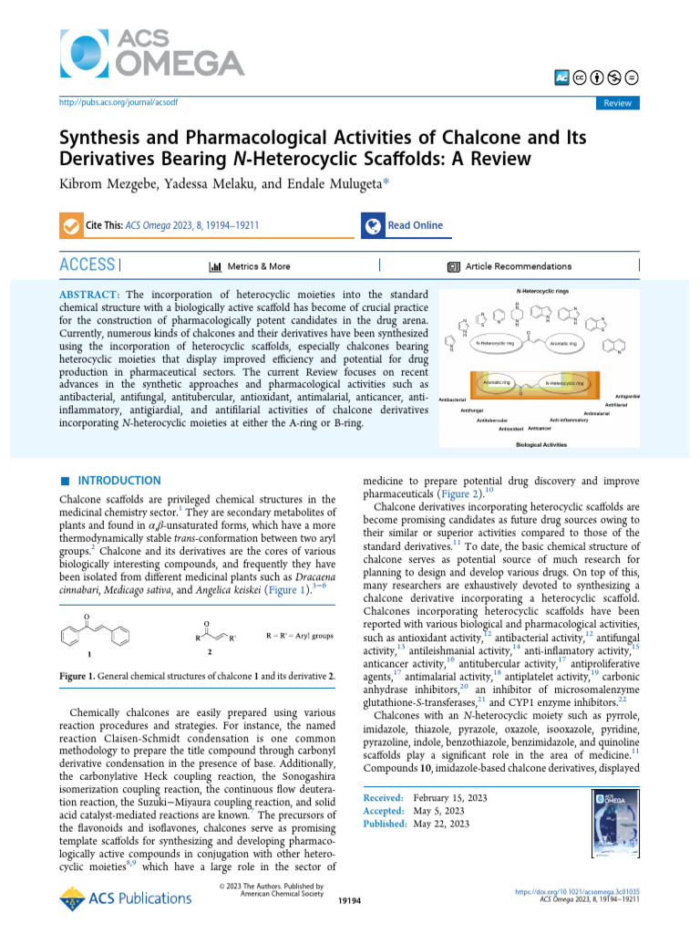 Chalcone Derivatives: Synthesis & Activity | PDF | Organic Synthesis ...