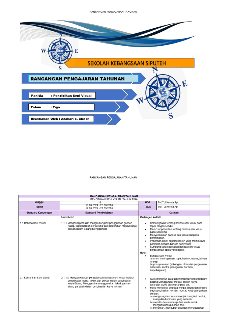 RPT PSV Tahun 3 | PDF | Seni