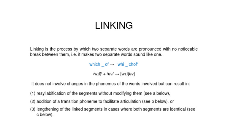 LINKING. Definition Types of Changes | PDF