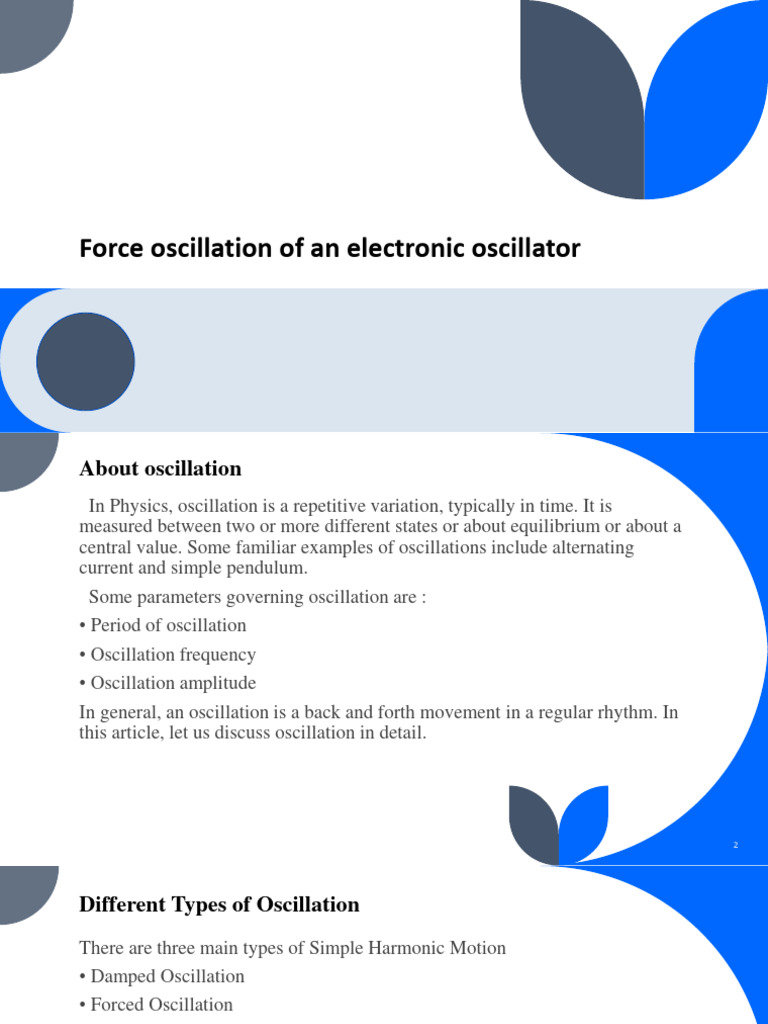 Force Oscillations of An Electronic Oscillator | PDF | Oscillation | Electronic Oscillator