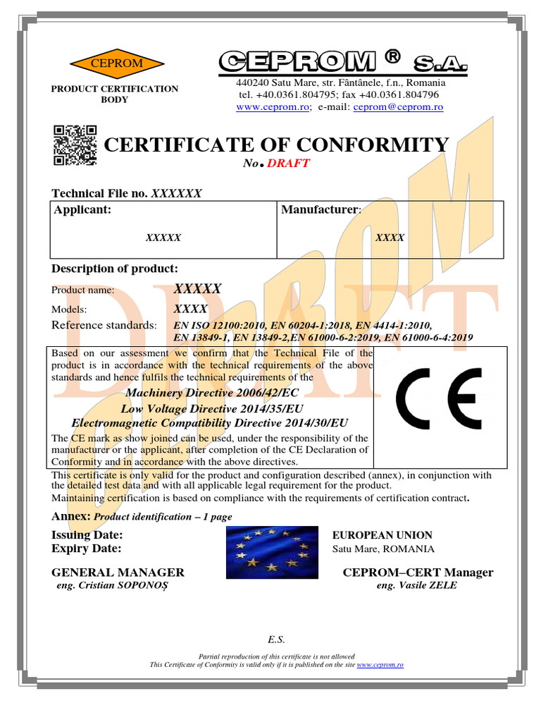 Sample Certificate Ceprom | PDF