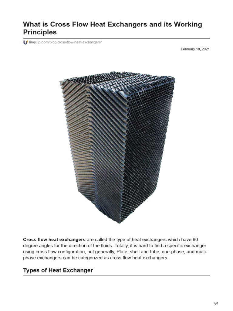 What Is Cross Flow Heat Exchangers and Its Working Principles | PDF ...