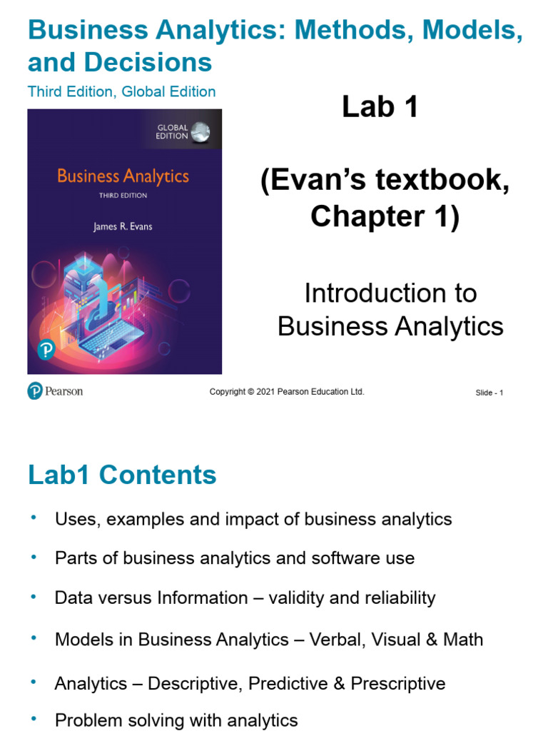 M1 - Lab1 - Ch01 - Business Analytics - Final1 - Tagged | PDF | Analytics | Predictive Analytics