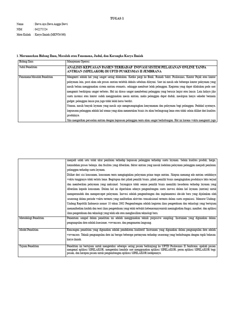 Tugas 1 Manajemen Dewa Ayu Deva Angga Dewi 2 | PDF