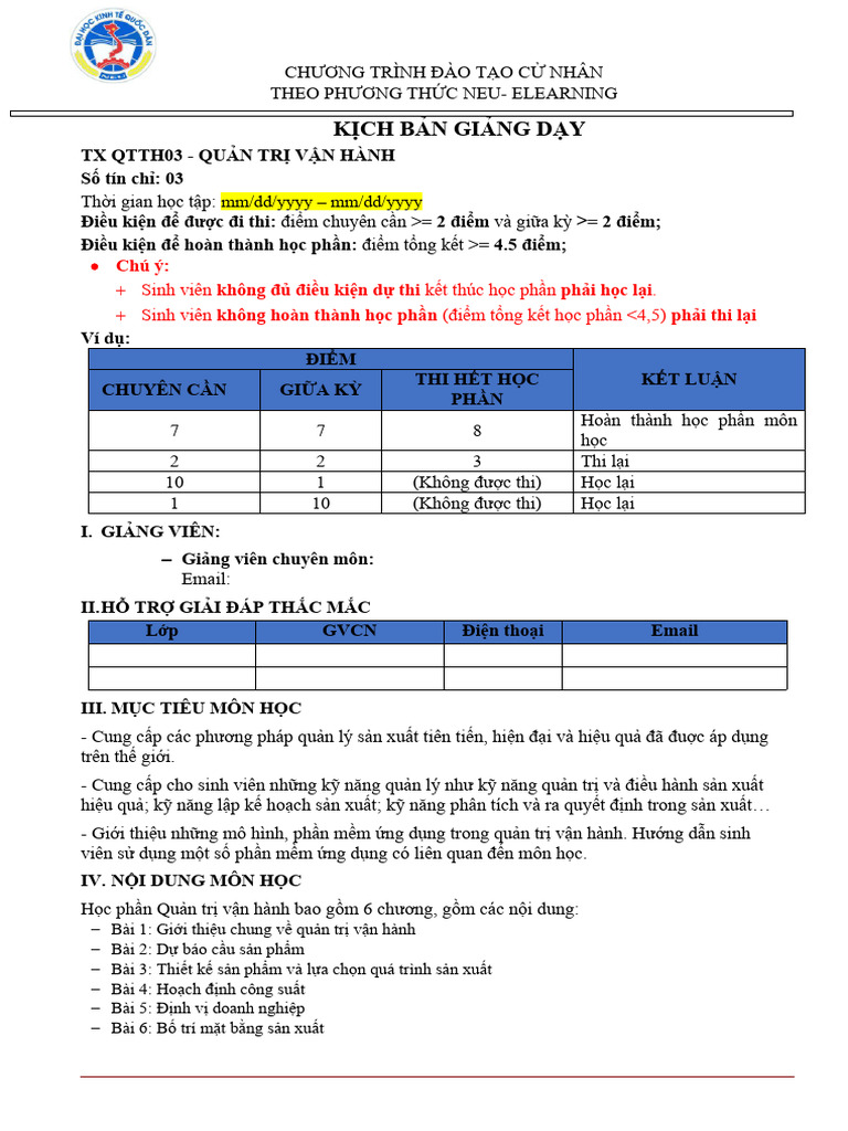 2. Kịch bản giảng dạy QTVH | PDF