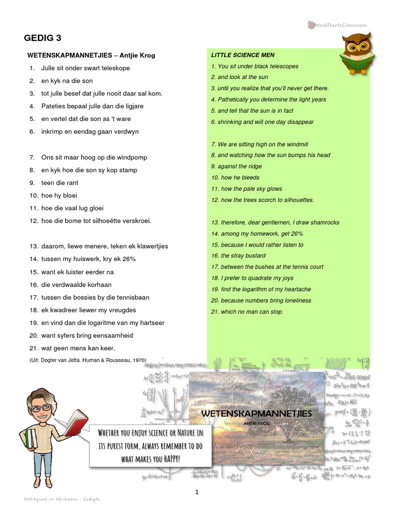 WETENSKAPMANNETJIES Werkkaart | PDF